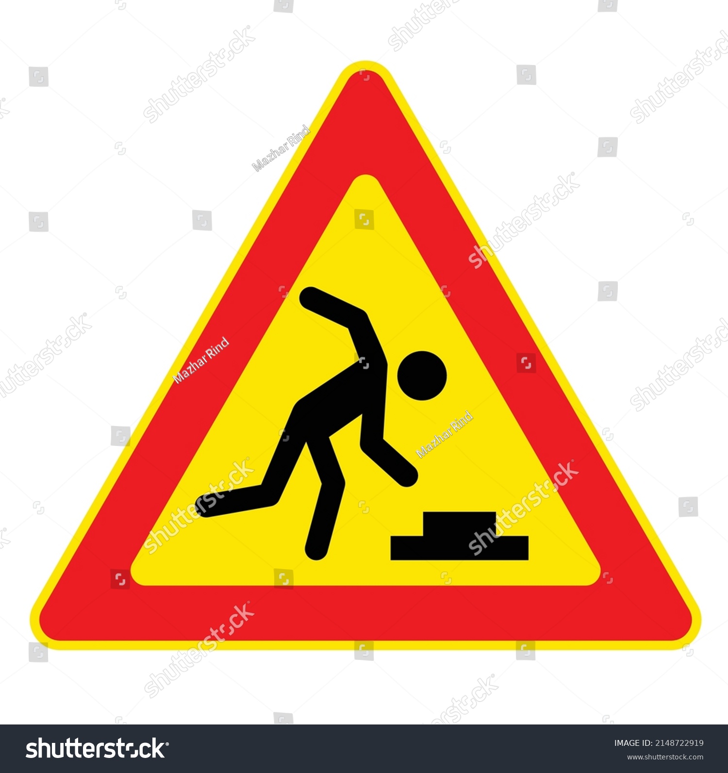 Warning Sign Slippery Walking Surface Caution Stock Vector (Royalty ...