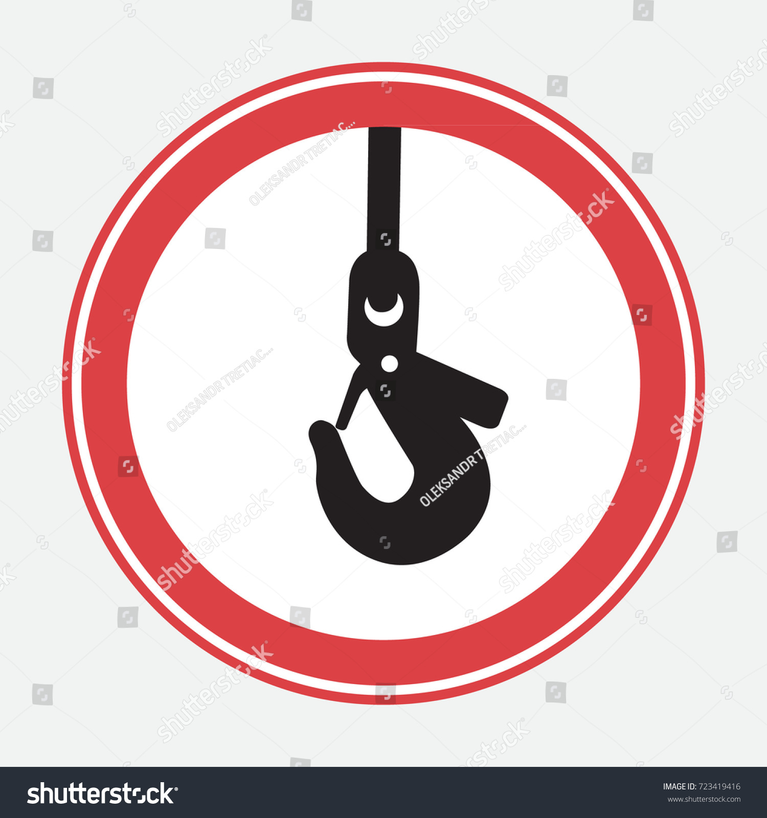Warning Sign Hook Stock Vector (Royalty Free) 723419416