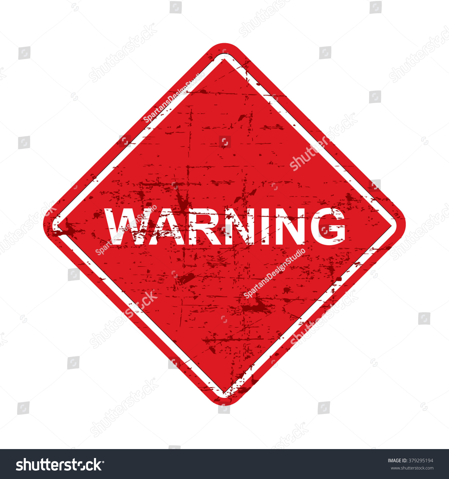 Warning Sign Worn Out Effect Stock Vector (Royalty Free) 379295194