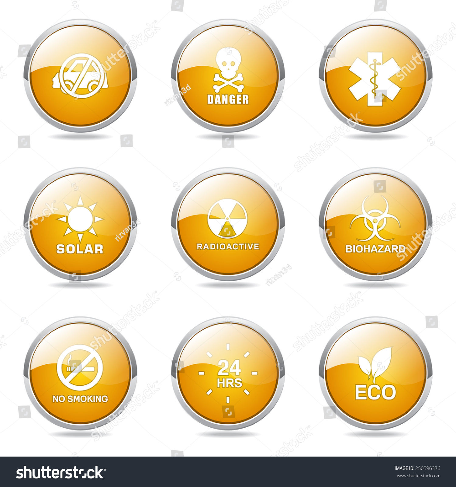 Warning Sign Yellow Vector Button Icon Stock Vector (Royalty Free ...