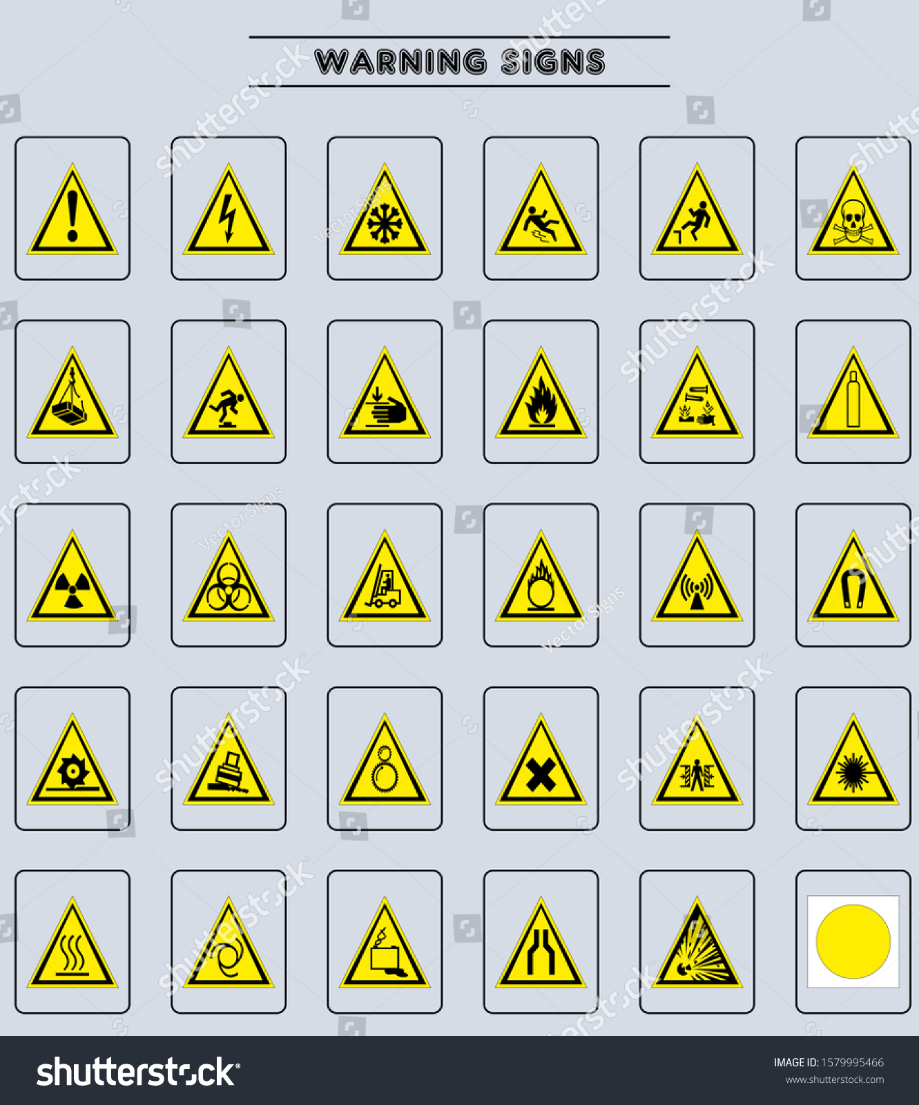 Warning Signs Vector Illustration Set Stock Vector (Royalty Free ...