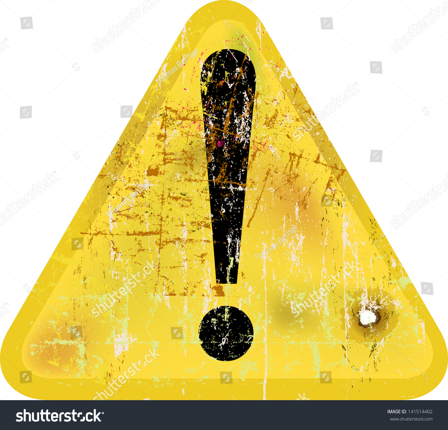 Warning Sing Caution Industrial Grungy Style Stock Vector (Royalty Free ...