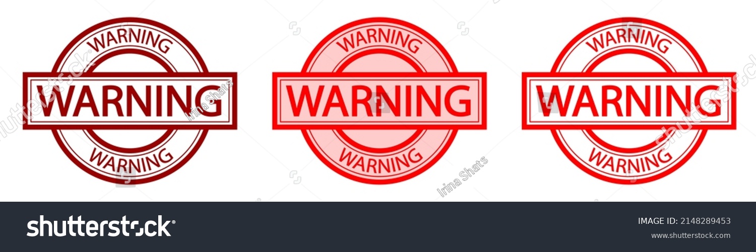 Warning Stamp Beware Caution Sticker Stock Vector (Royalty Free ...