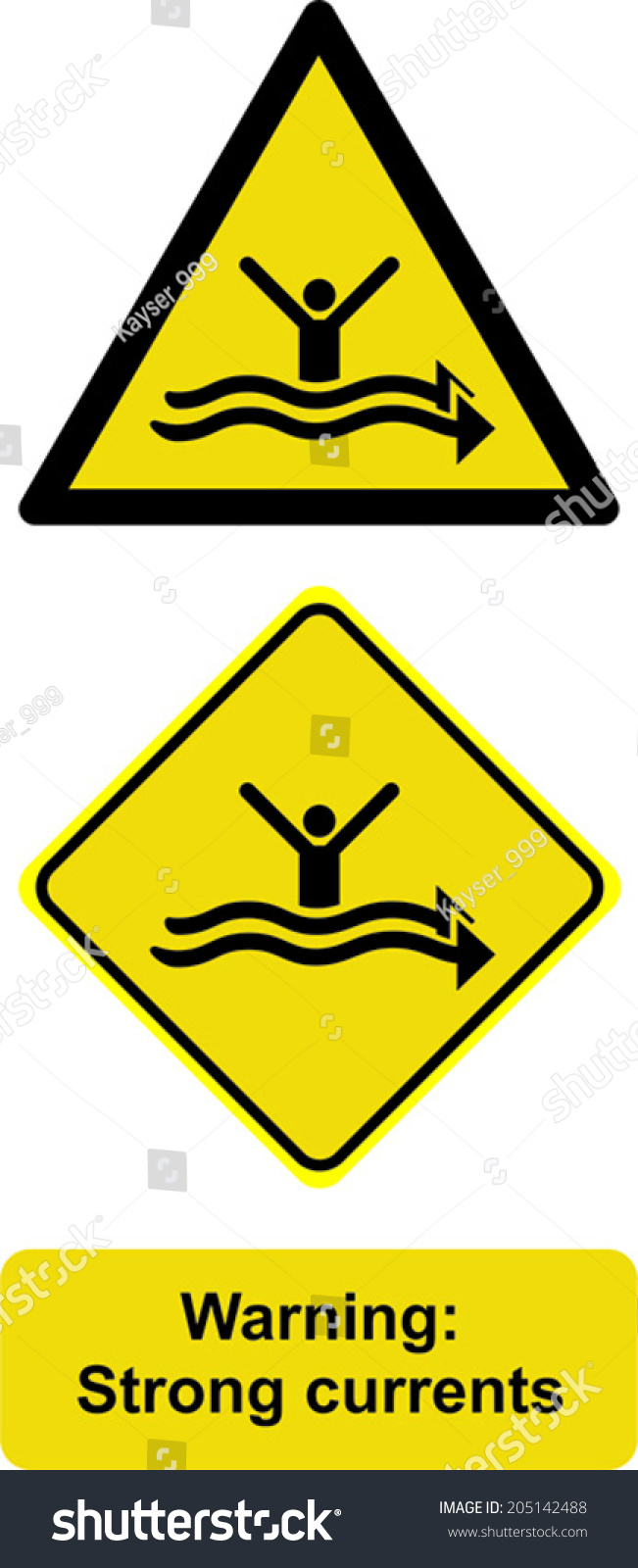 Warning Strong Currents Stock Vector (Royalty Free) 205142488 ...