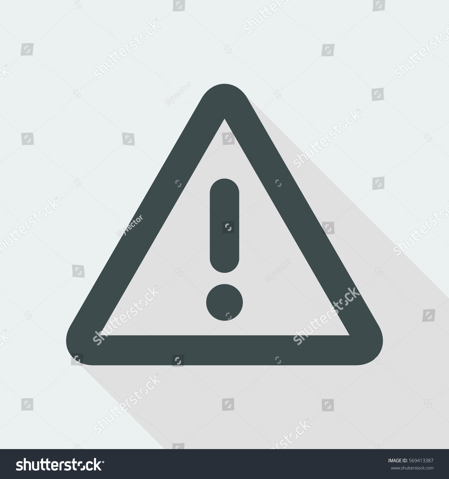 Warning Symbol Vector Flat Minimal Icon Stock Vector (Royalty Free ...