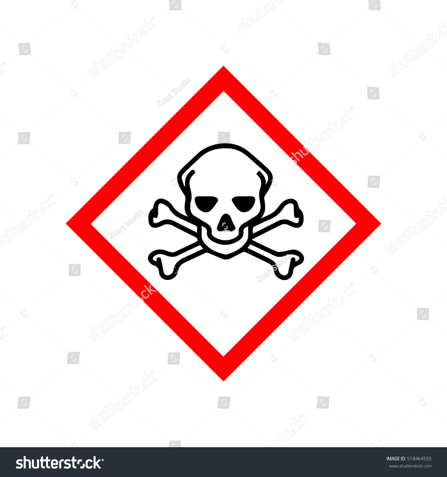 Warning Toxic Material Sign Stock Vector (Royalty Free) 518464555