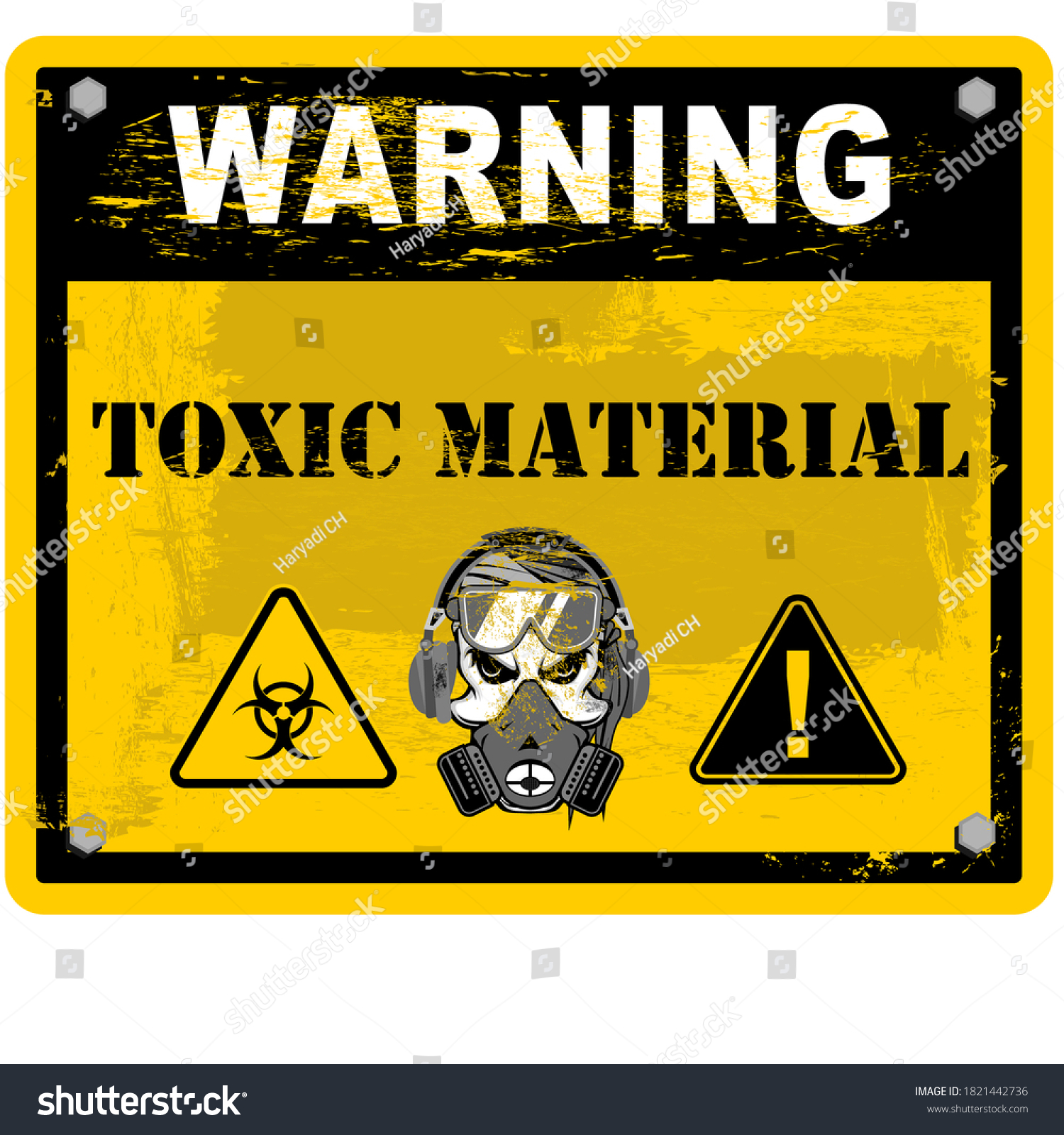 Warning Toxic Material Sign Label Stock Vector (Royalty Free ...