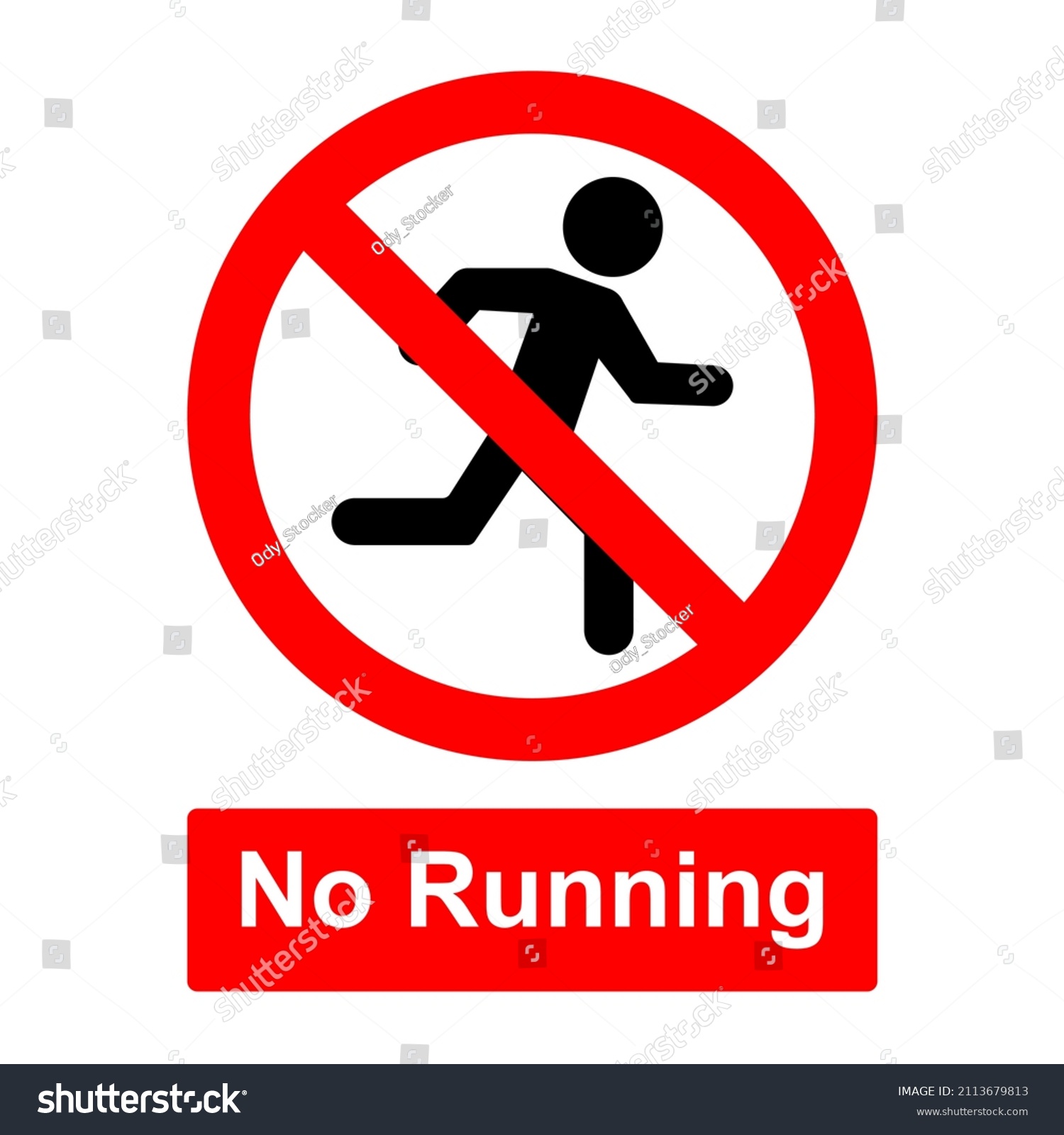 Warning Vector Sign No Running: เวกเตอร์สต็อก (ปลอดค่าลิขสิทธิ์) 2113679813