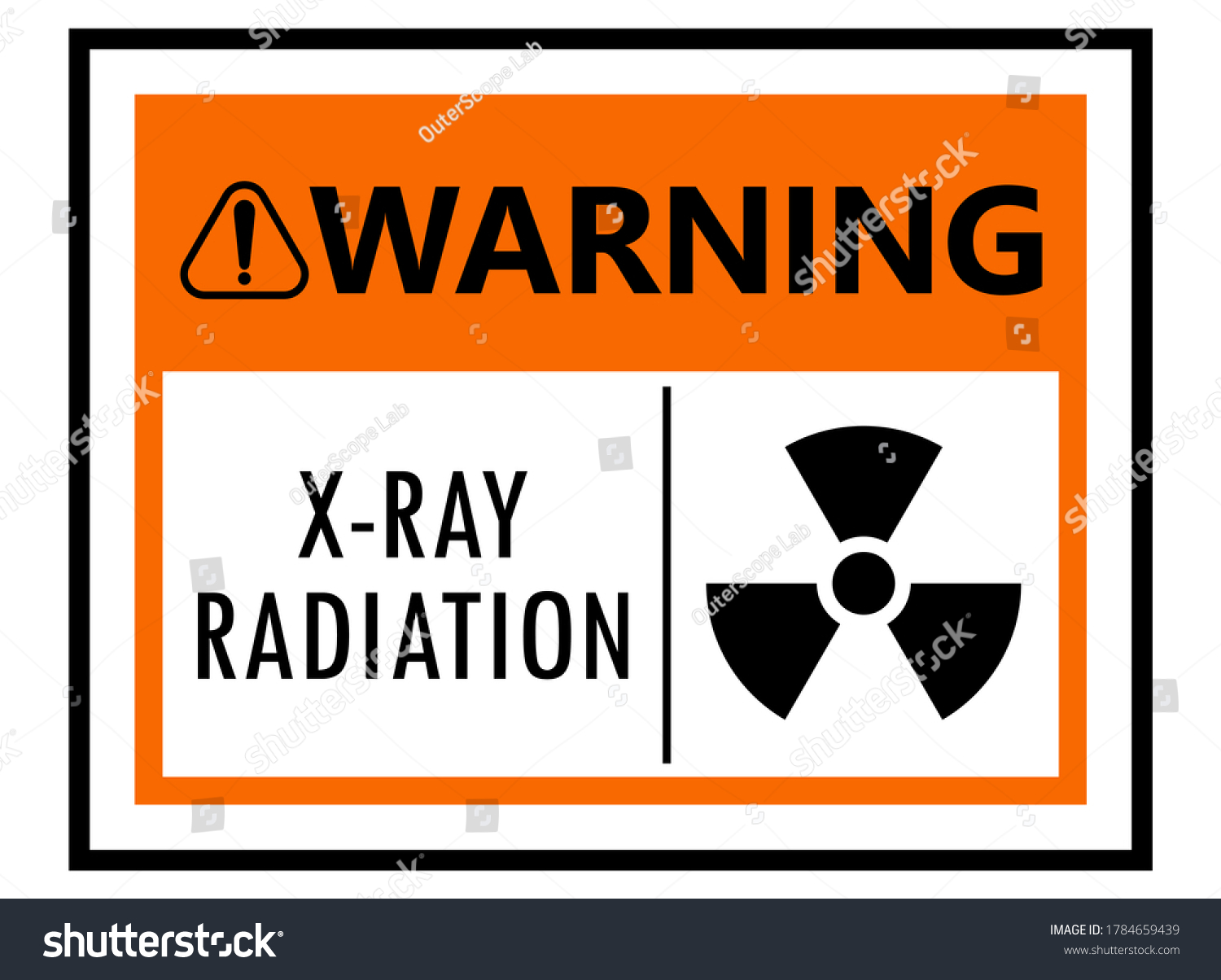 Warning X Ray Radiation Design Vector Stock Vector (Royalty Free ...