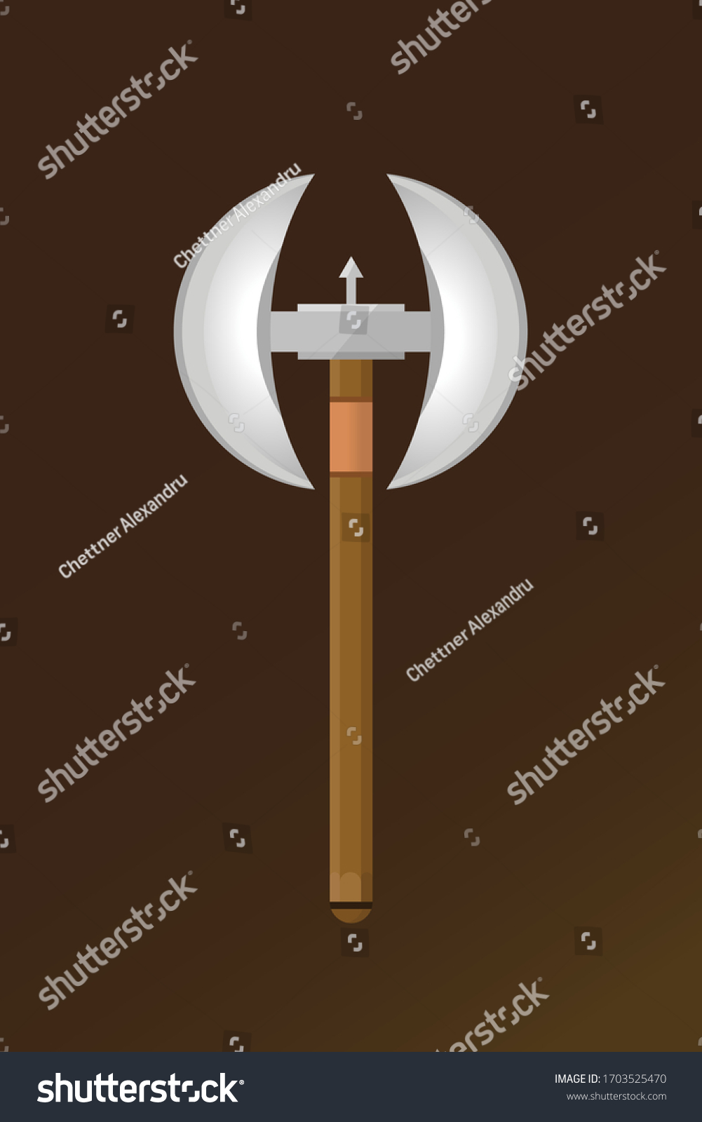 Warrior Dual Axe Flat Illustration Stock Vector (Royalty Free) 1703525470