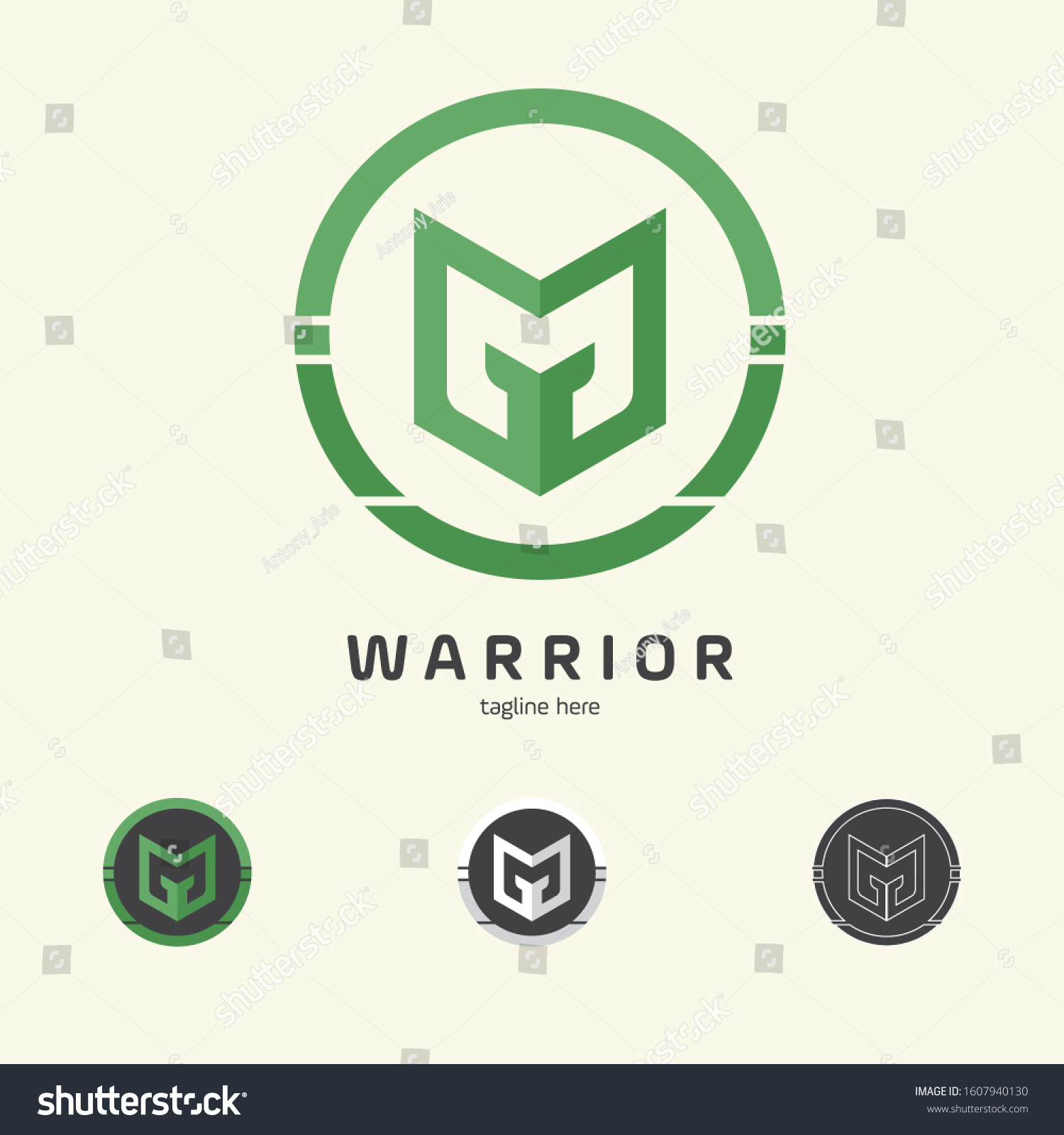 Warrior Green Logo Vector Concept Stock Vector (Royalty Free ...