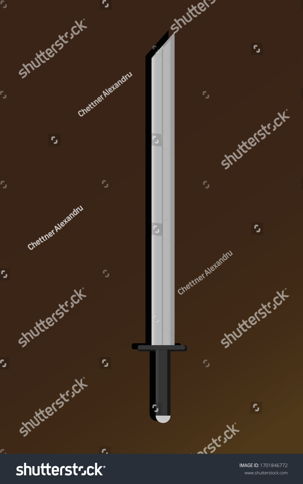 Warrior Katana Sword Flat Illustration Stock Vector (Royalty Free ...