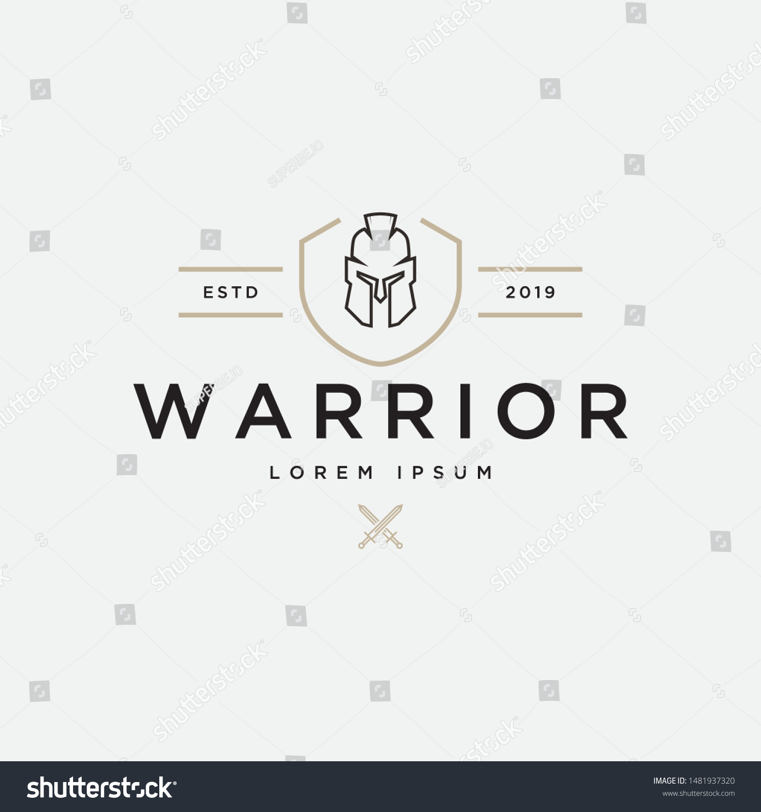 Warrior Logo Design Vector Template Stock Vector (Royalty Free ...