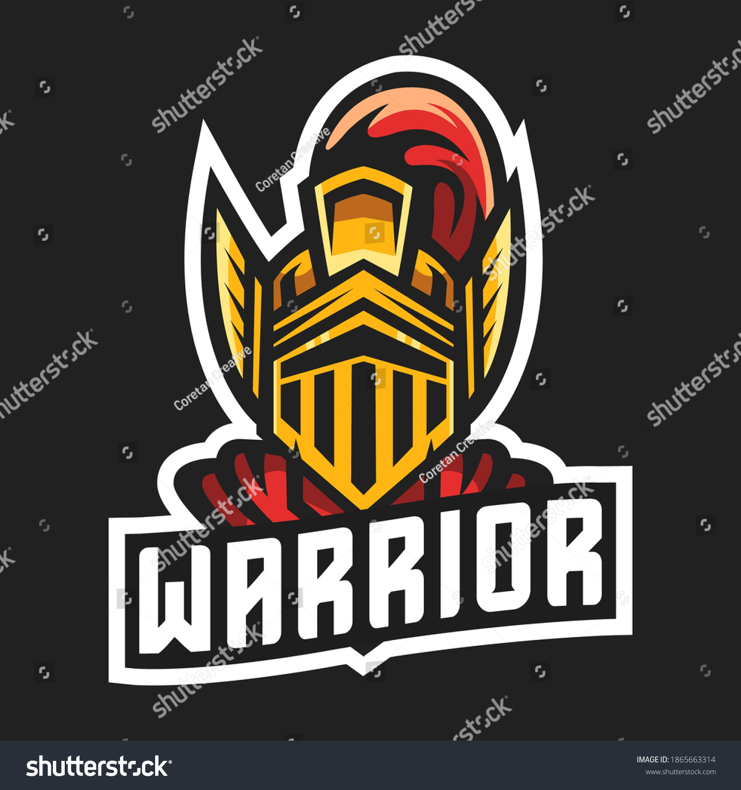 Warrior Mascot Logo Design Vector Illustration Stock Vector (Royalty ...