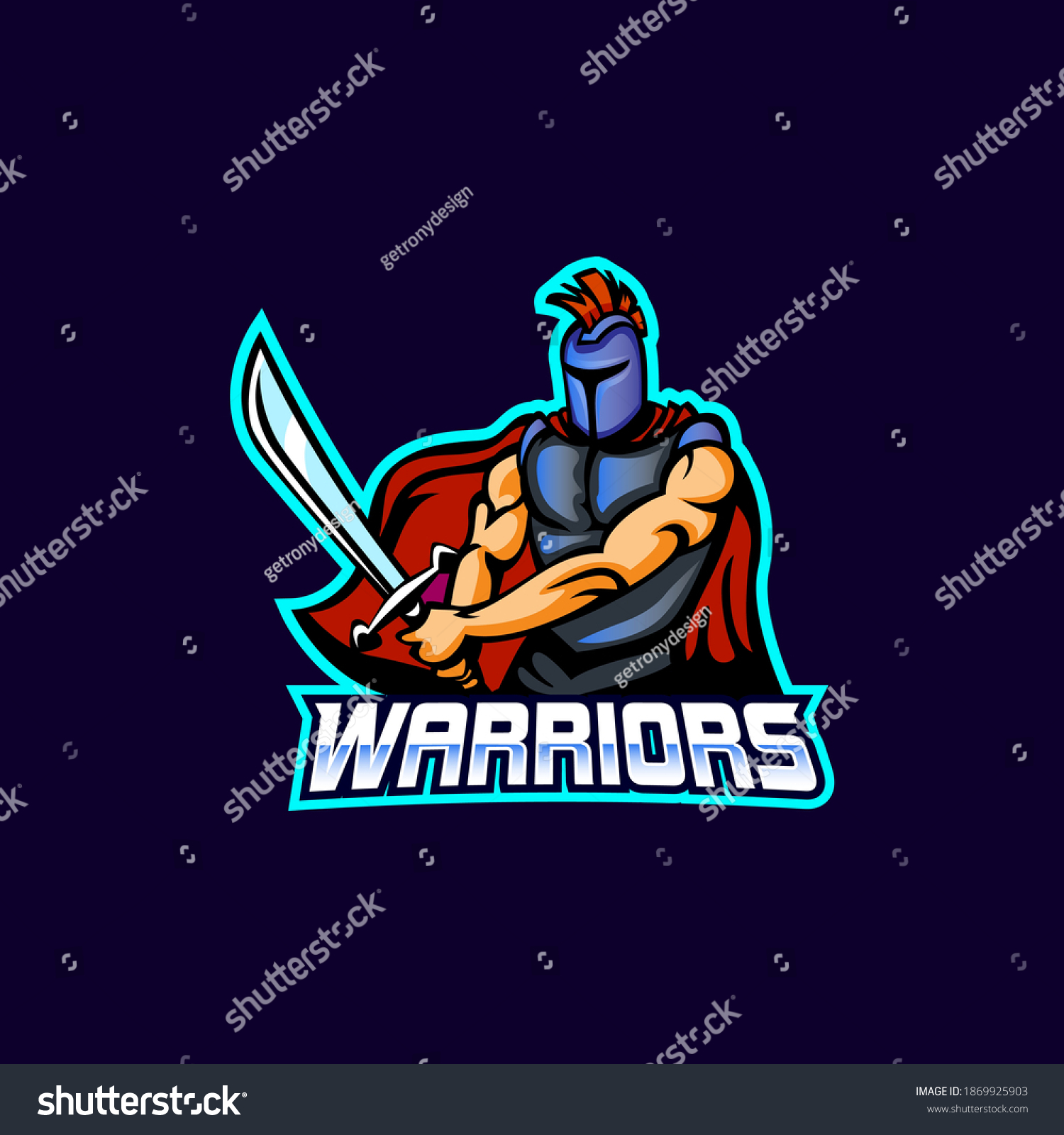 Warrior Mascot Logo Icon Vector Concept Stock Vector (Royalty Free ...
