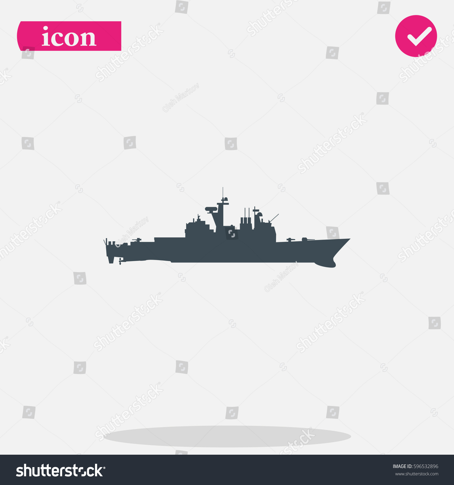 Warship Icon Stock Vector (Royalty Free) 596532896 | Shutterstock