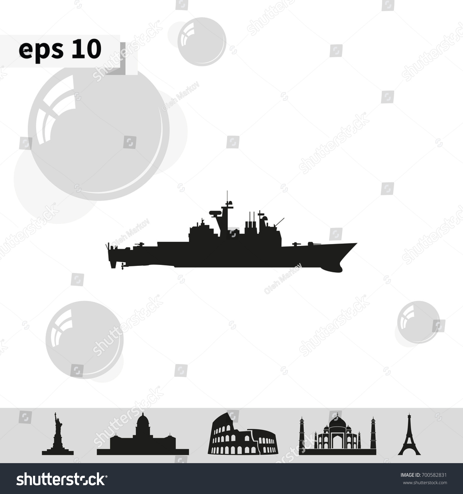Warship Icon Stock Vector (Royalty Free) 700582831 | Shutterstock