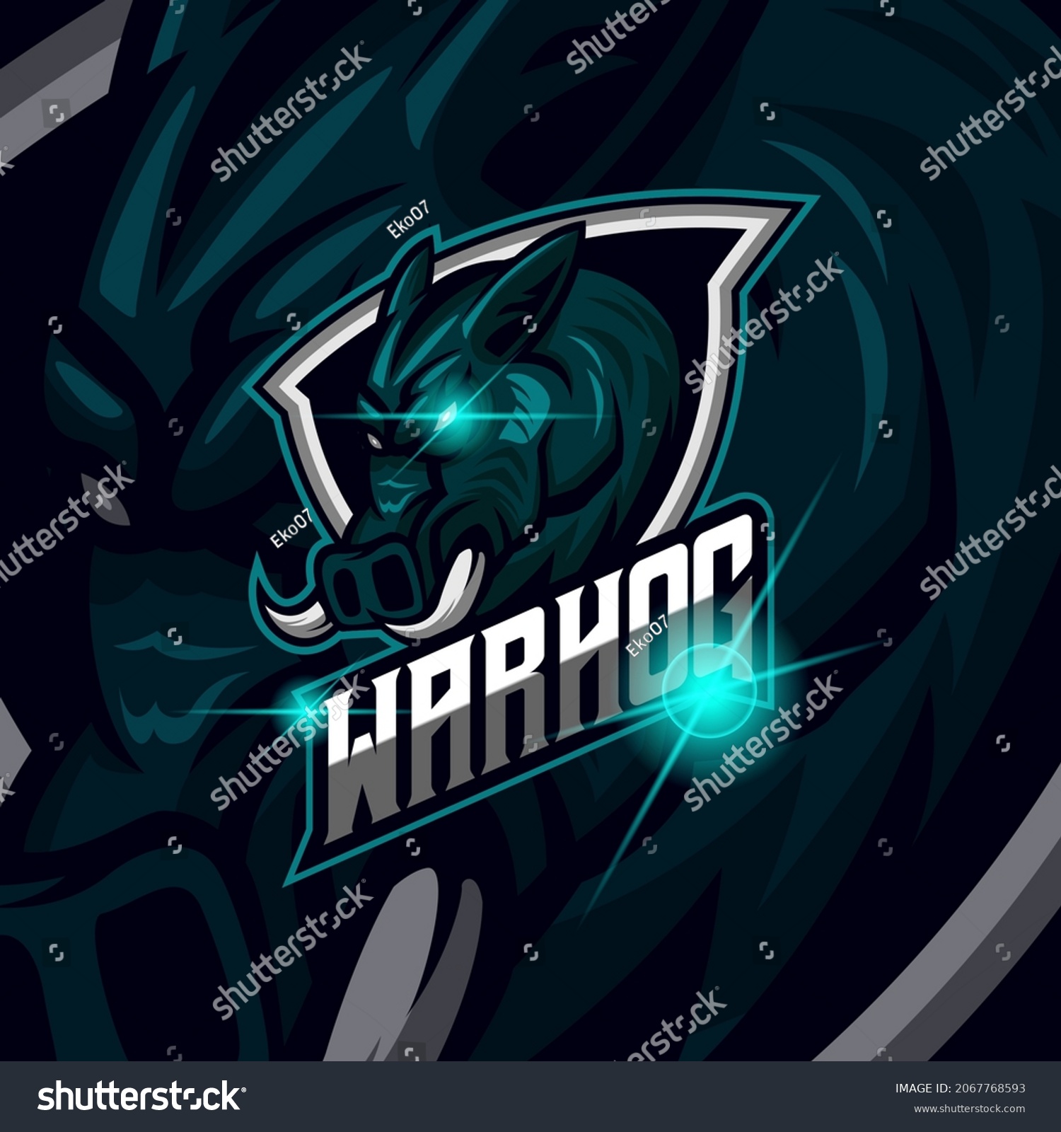 Warthog Esport Logo Design Template Vector: เวกเตอร์สต็อก (ปลอดค่า ...