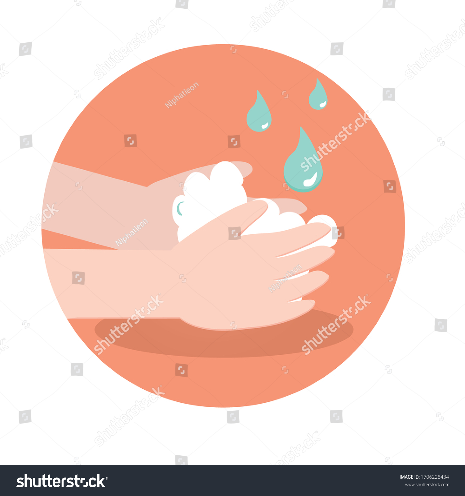 Wash Clean Hands Without Germs Stock Vector (Royalty Free) 1706228434