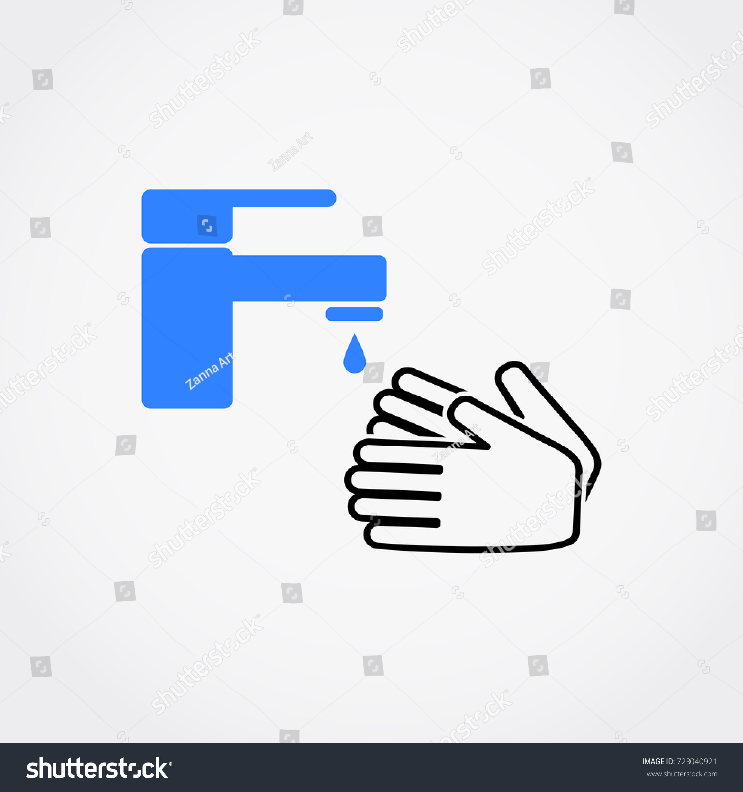 Wash Hand Icon Flat Design Vector Stock Vector (Royalty Free) 723040921 ...