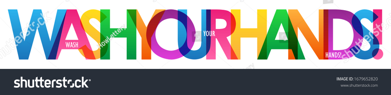 Wash Your Hands Rainbowcolored Vector Typography Stock Vector (Royalty ...