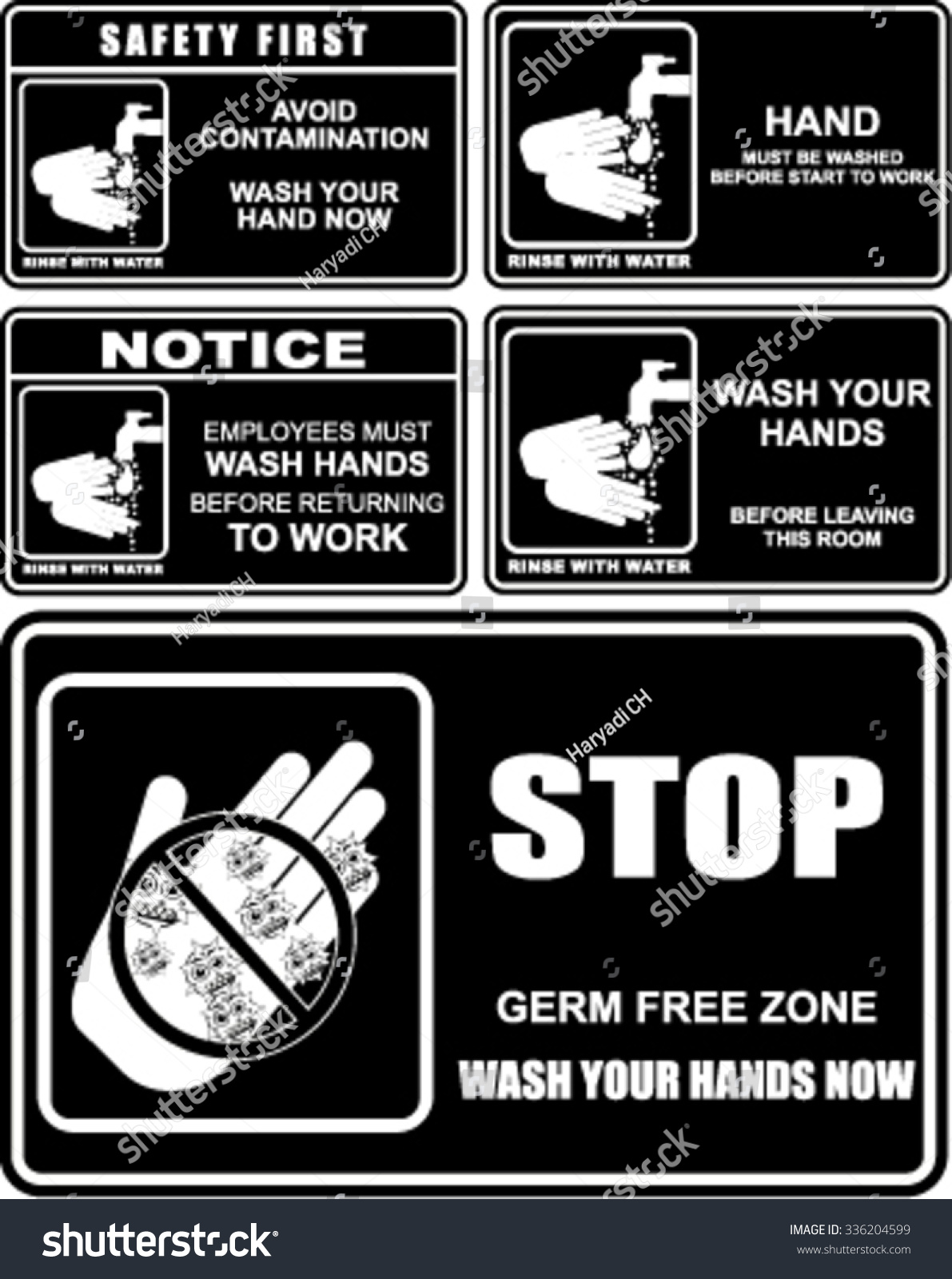 Wash Your Hands Sticker Stock Vector (Royalty Free) 336204599 ...