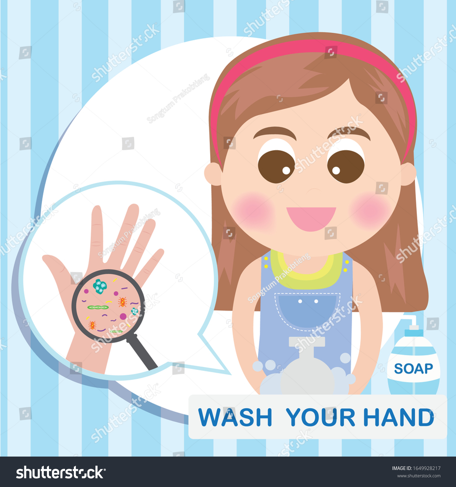 Wash Your Hands Vector Illustration Stock Vector (Royalty Free) 1649928217