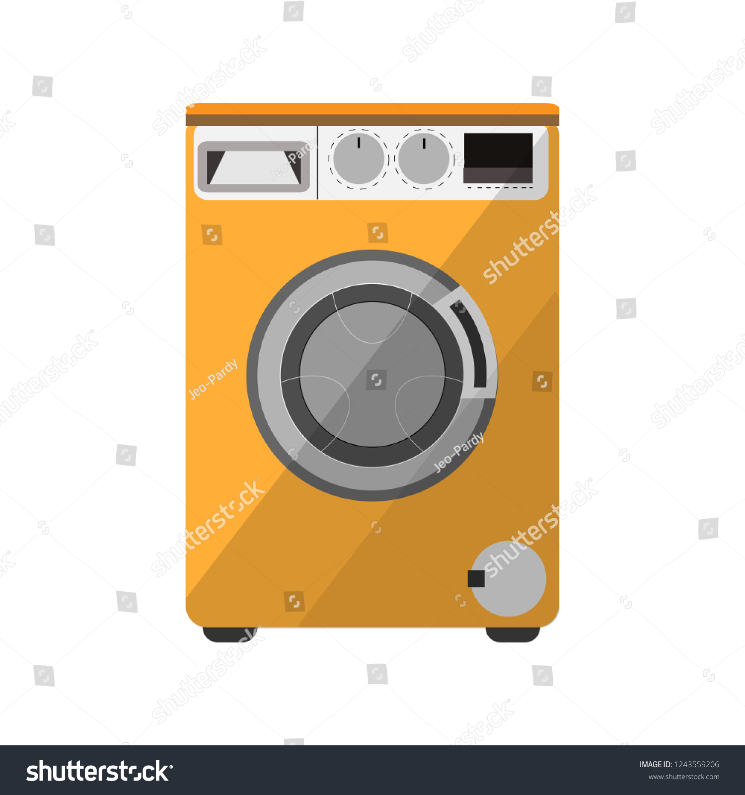 Washer Stylized Image Flat Vector Illustration Stock Vector (Royalty ...