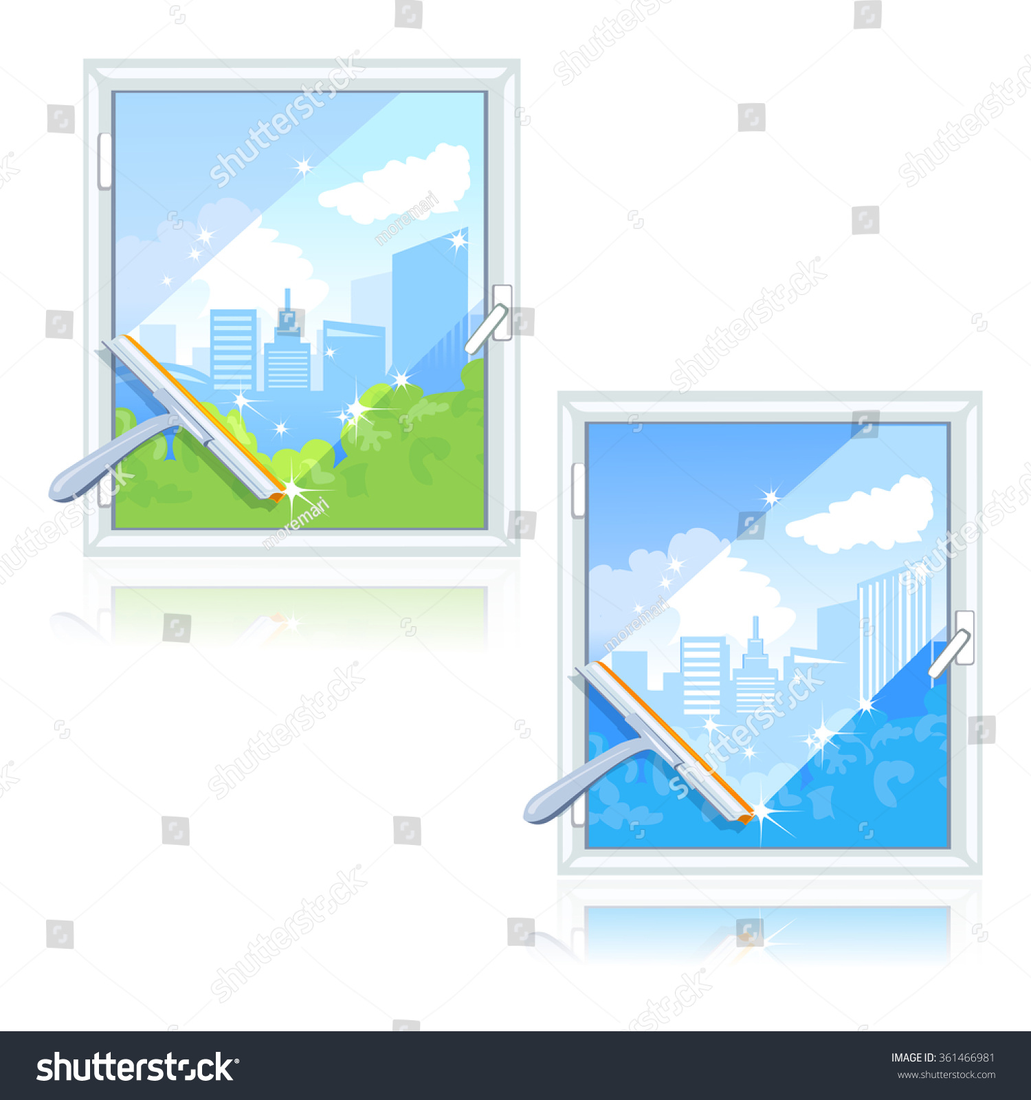 Washing Dirty Windows Vector Illustration Stock Vector (Royalty Free ...