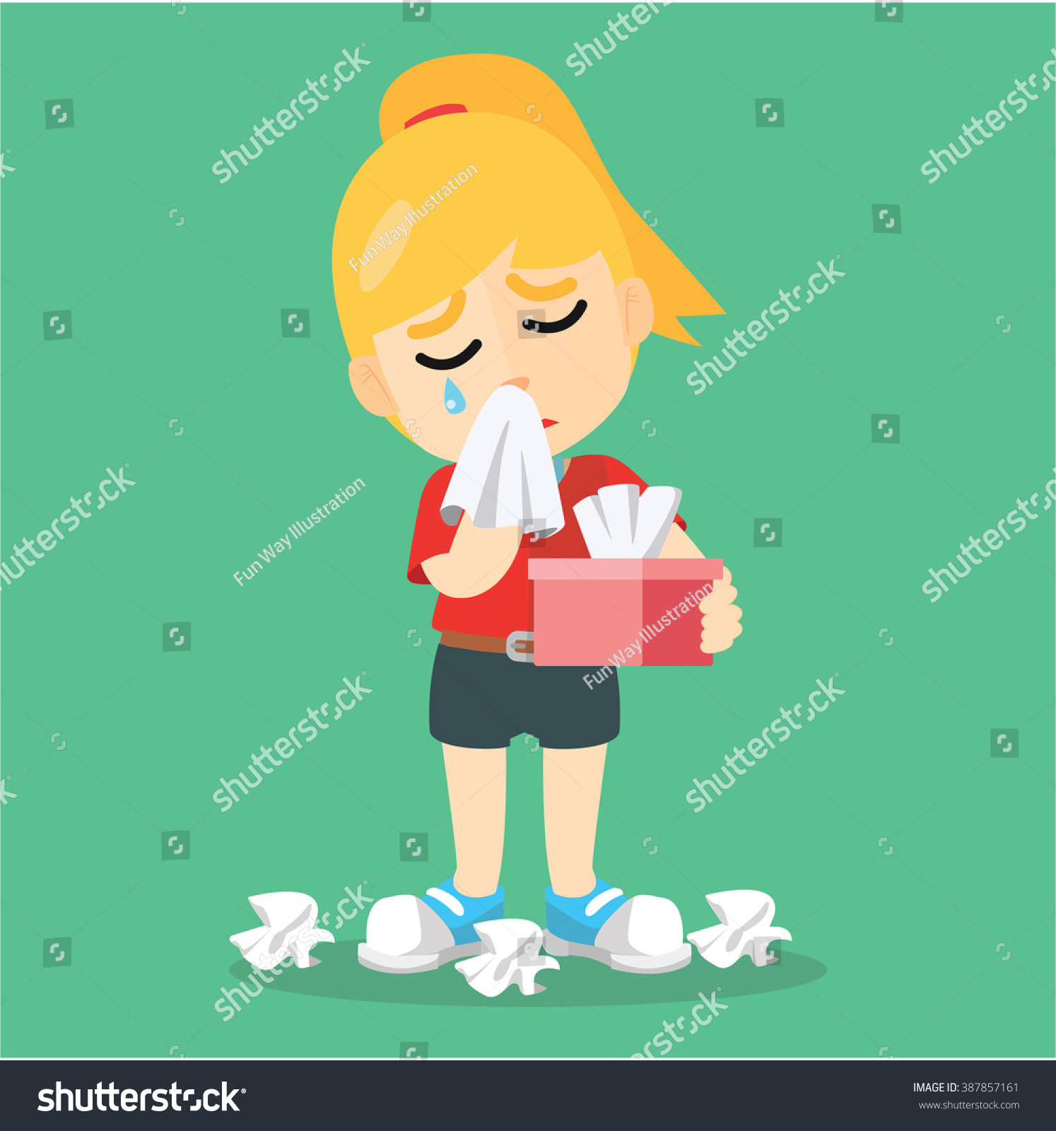 Washing Face Crying Tissue Stock Vector (Royalty Free) 387857161