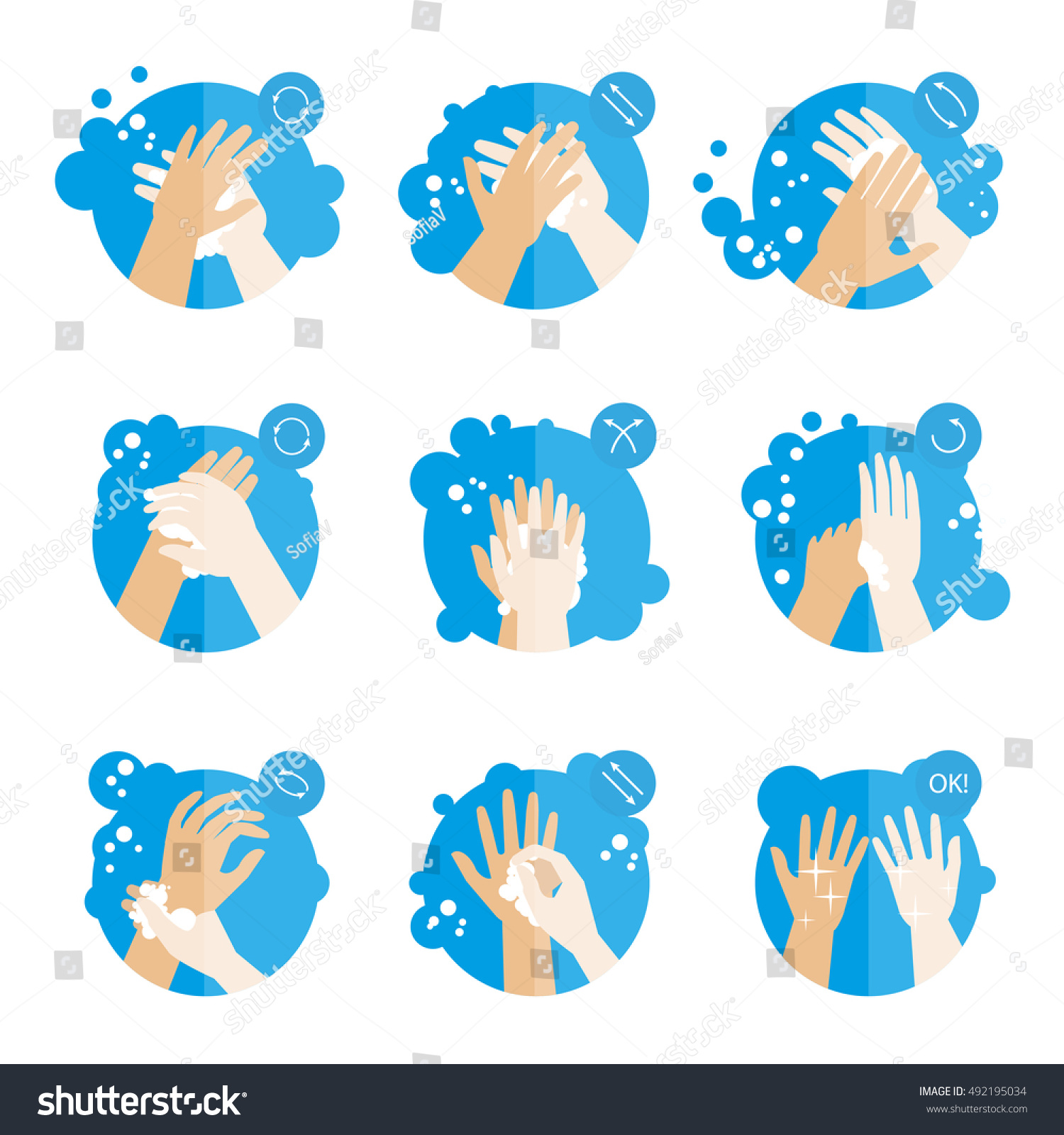 Washing Hands Properly Medical Instructions Health Stock Vector ... Washing Hands Properly Medical Instructions Health Stock Vector ...
