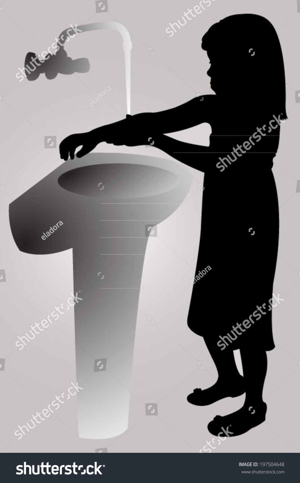 Washing Hands Silhouette Vector Stock Vector (Royalty Free) 197504648