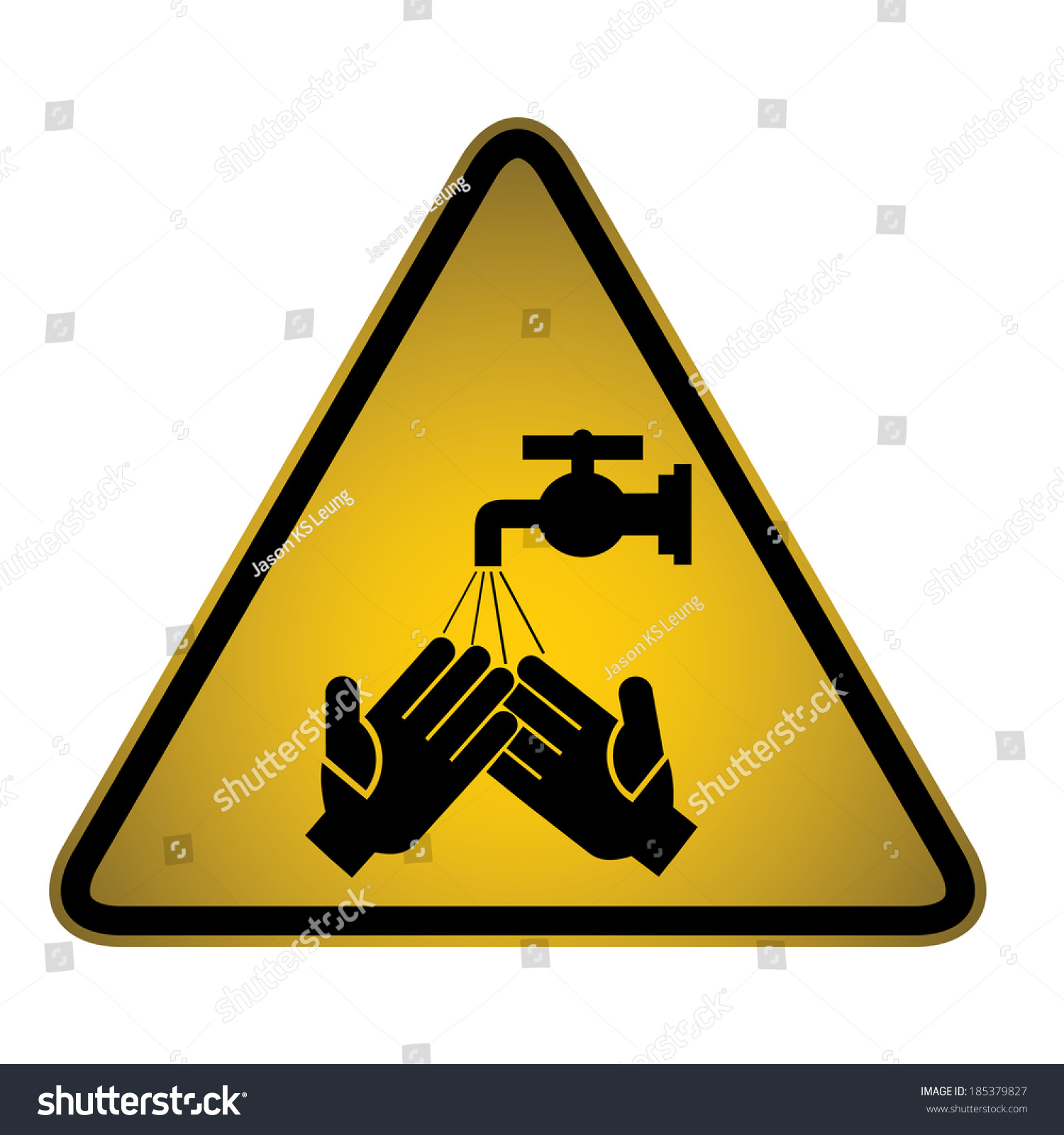 Washing Hands Warning Sign Vector Stock Vector (Royalty Free) 185379827
