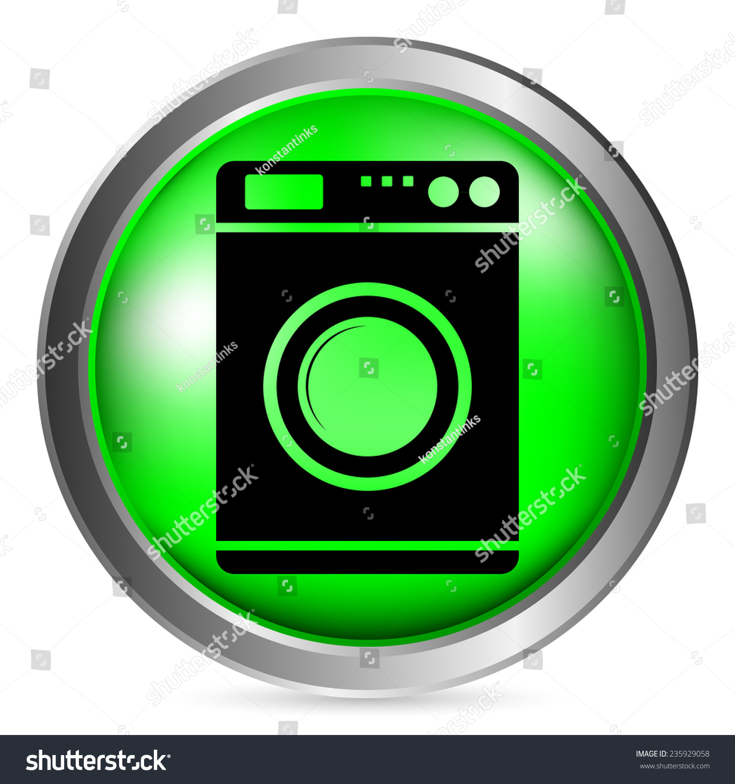 Washing Machine Button On White Background Stock Vector (Royalty Free ...