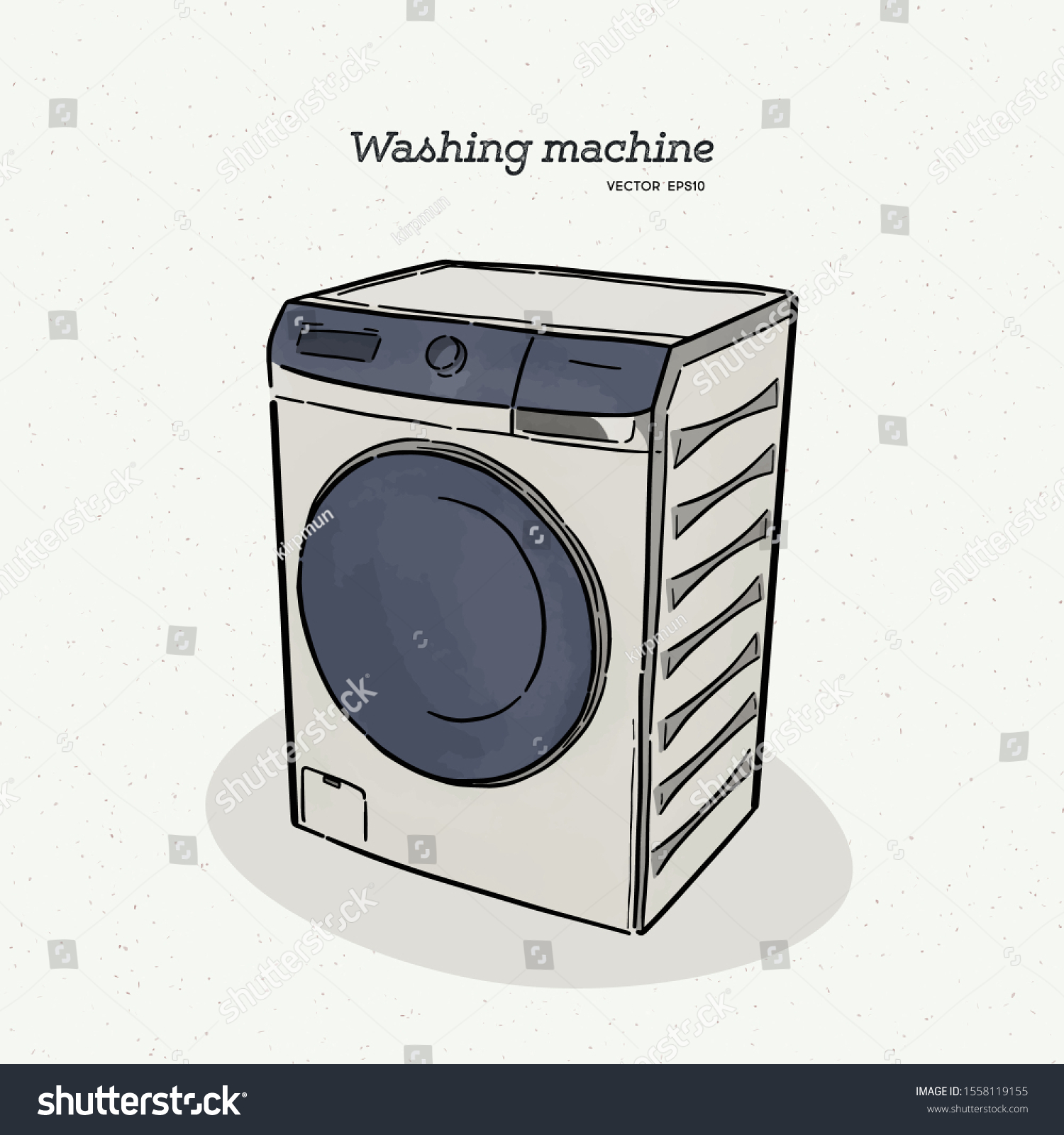 Washing Machine Hand Draw Sketch Vector Stock Vector (Royalty Free ...