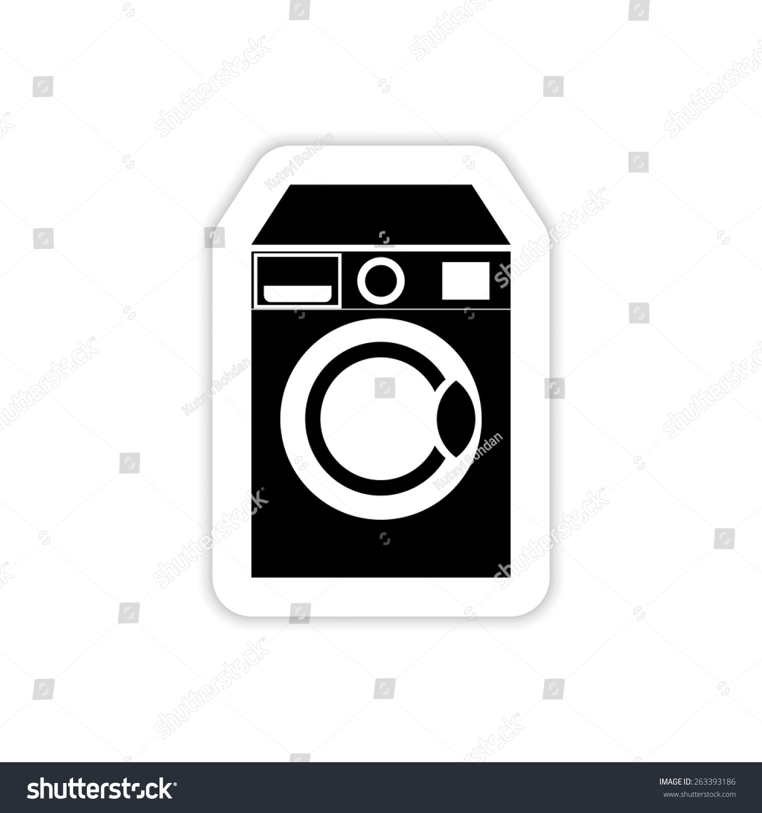 Washing Machine On White Background Shadow: Vector có sẵn (miễn phí bản ...