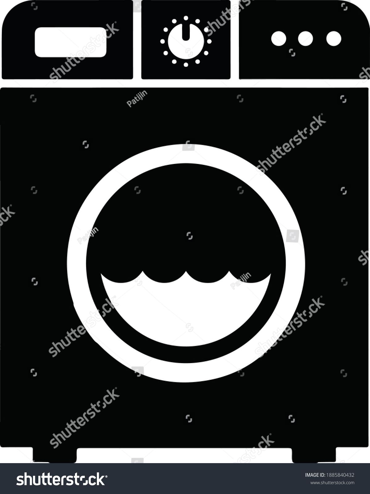 Washing Machine Vector Illustration Sticker Logo Stock Vector (Royalty ...