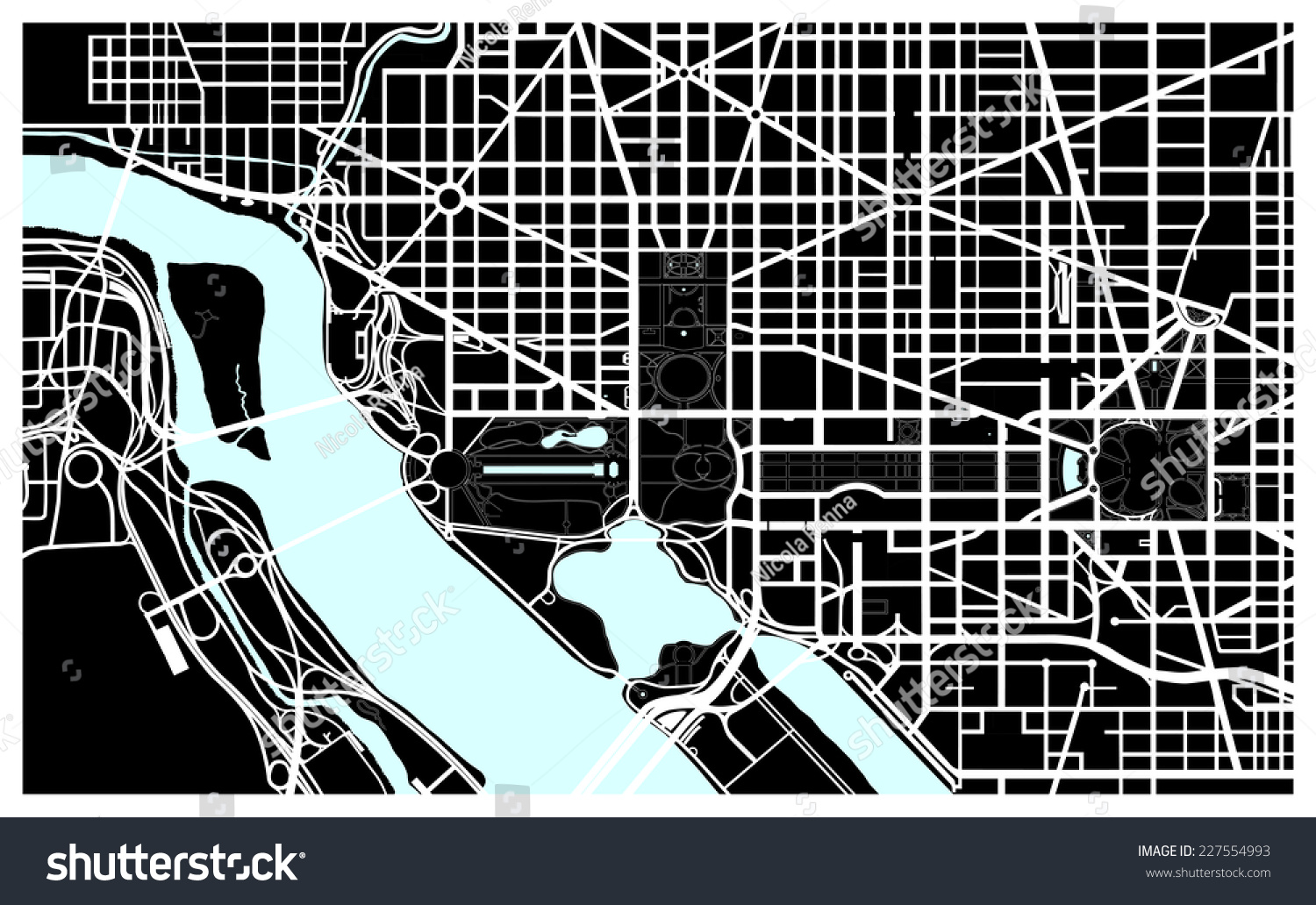 325 Washington dc black white map Images, Stock Photos & Vectors ...