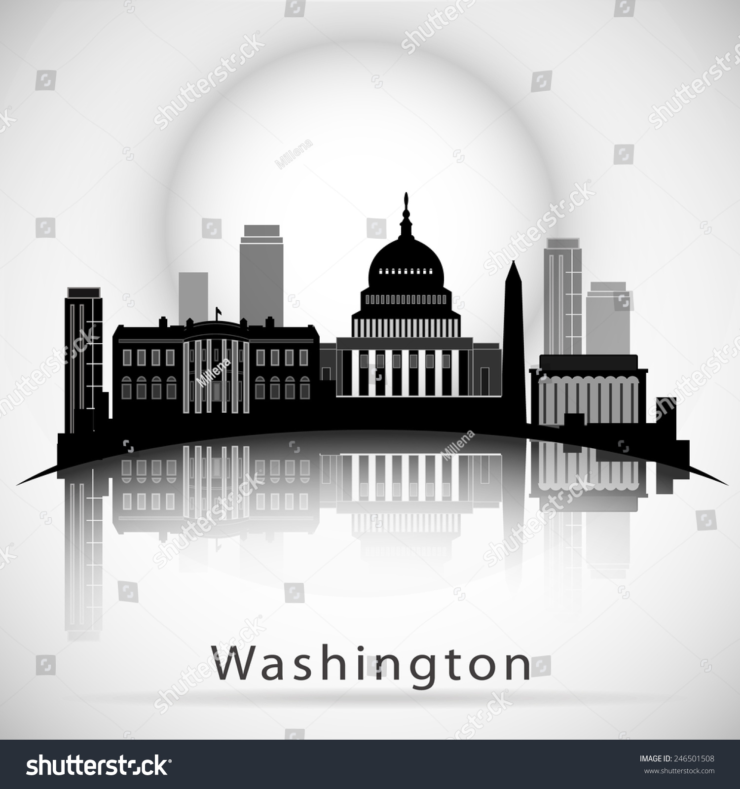 Diseño de líneas aéreas Washington DC.: vector de stock (libre de ...