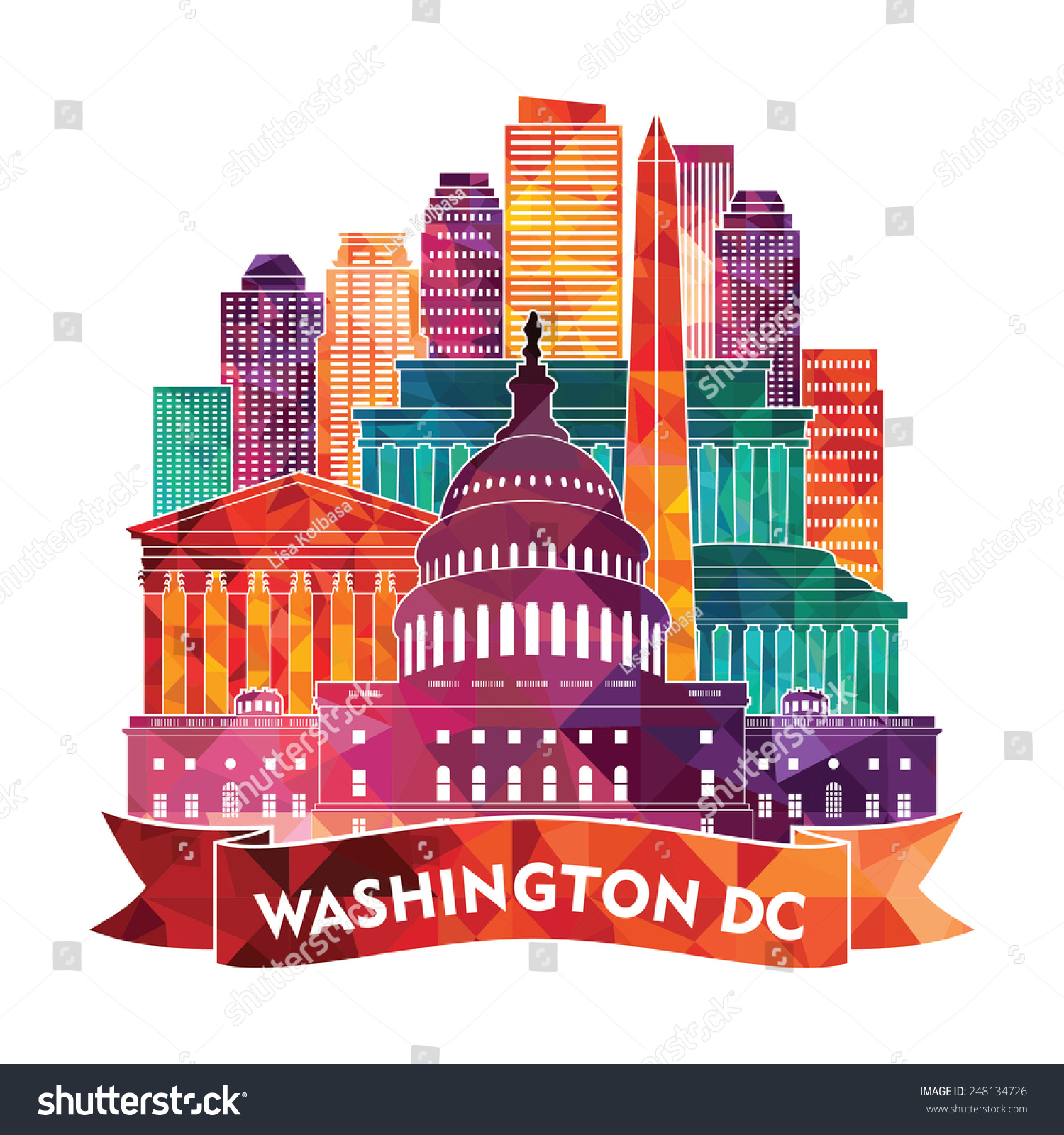 Washington Dc Skyline Vector Illustration Stock Vector (Royalty Free ...