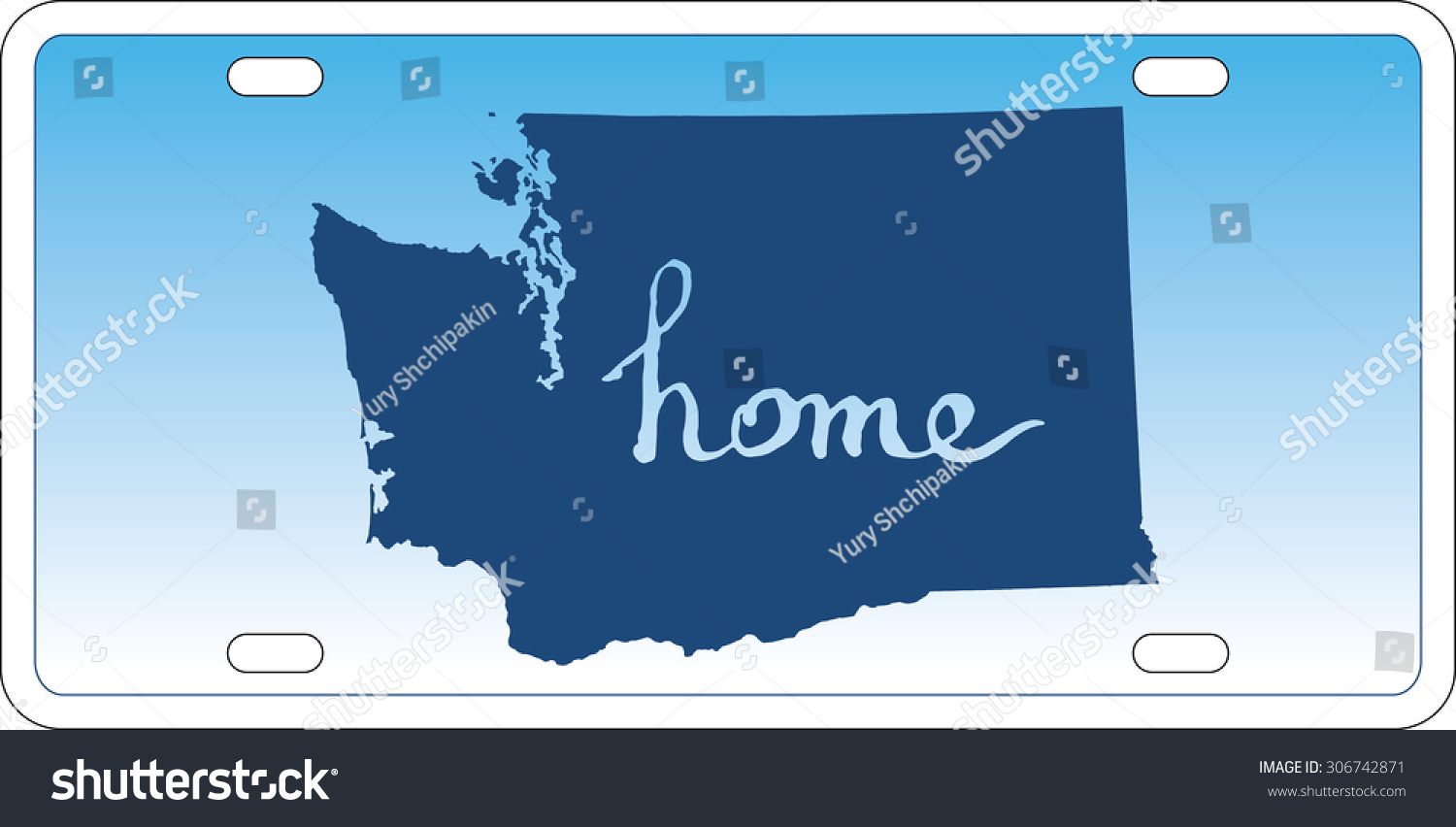 Washington State License Plate Vector Stock Vector (Royalty Free) 306742871