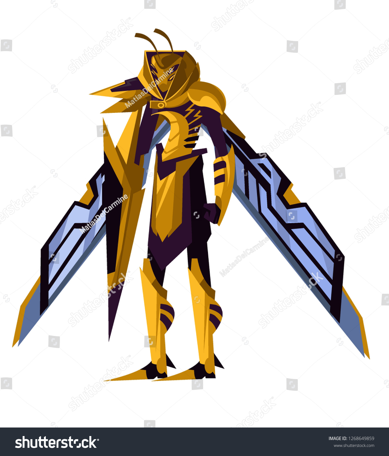 Wasp Bee Armored Robot: เวกเตอร์สต็อก (ปลอดค่าลิขสิทธิ์) 1268649859