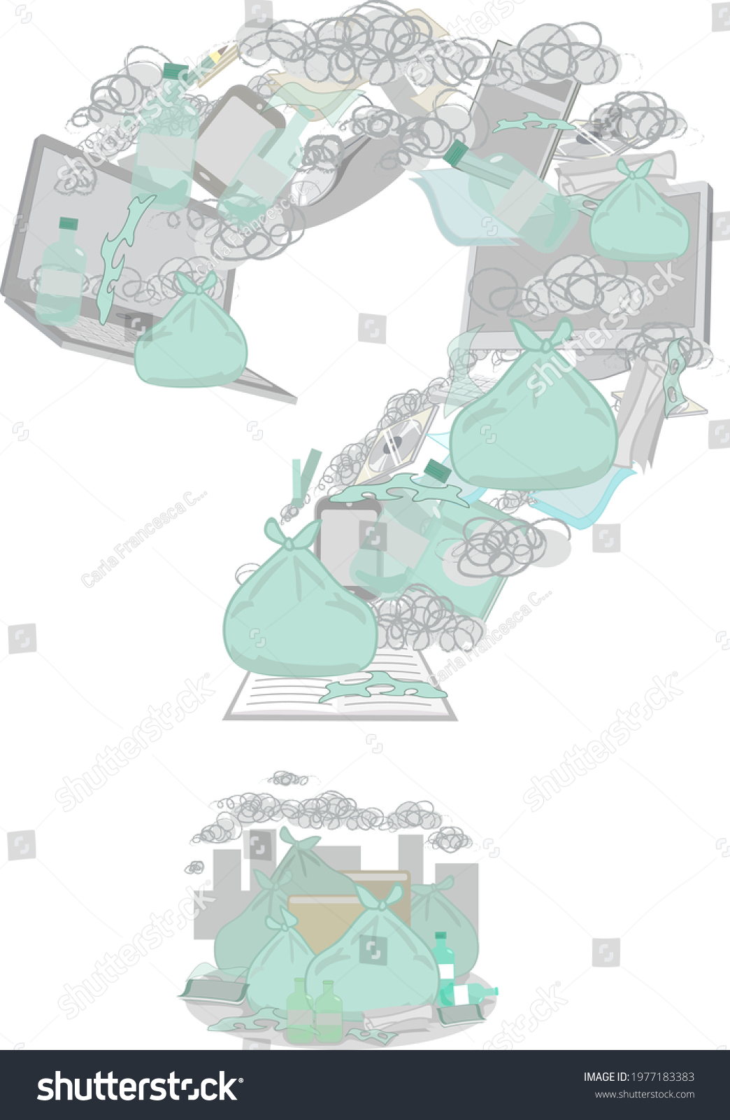 Waste Disposal Problem Question Mark Made Stock Vector (Royalty Free ...