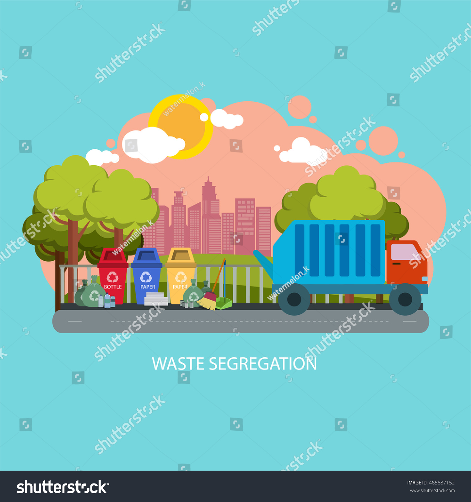 Waste Segregation Vectors: เวกเตอร์สต็อก (ปลอดค่าลิขสิทธิ์) 465687152 ...