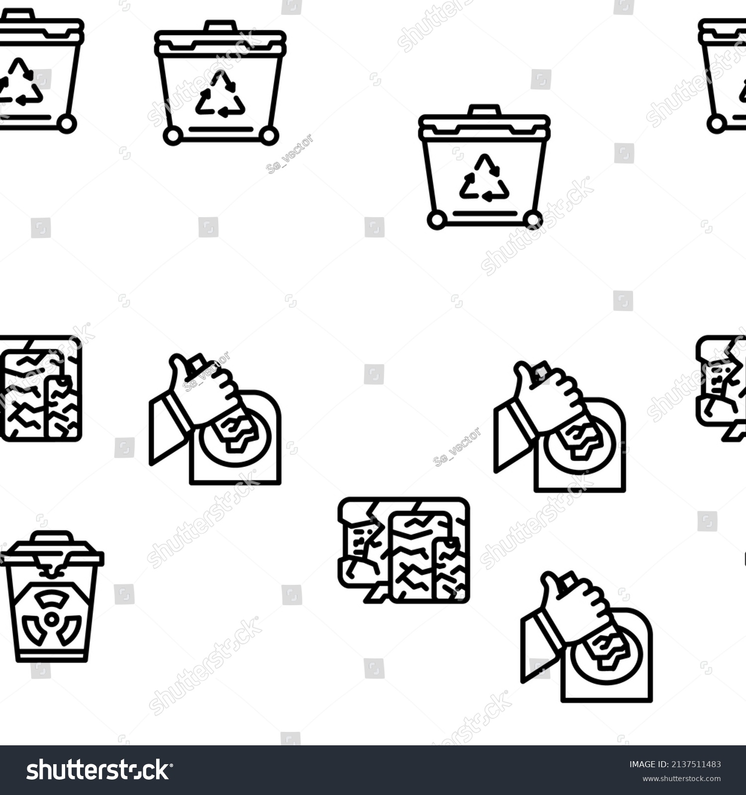 Waste Sorting Conveyor Equipment Vector Seamless Stock Vector (Royalty ...