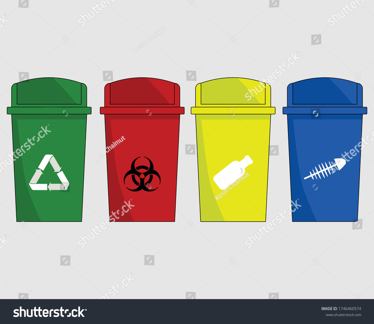 Waste Sorting Waste Separated Into Different Stock Vector (Royalty Free ...