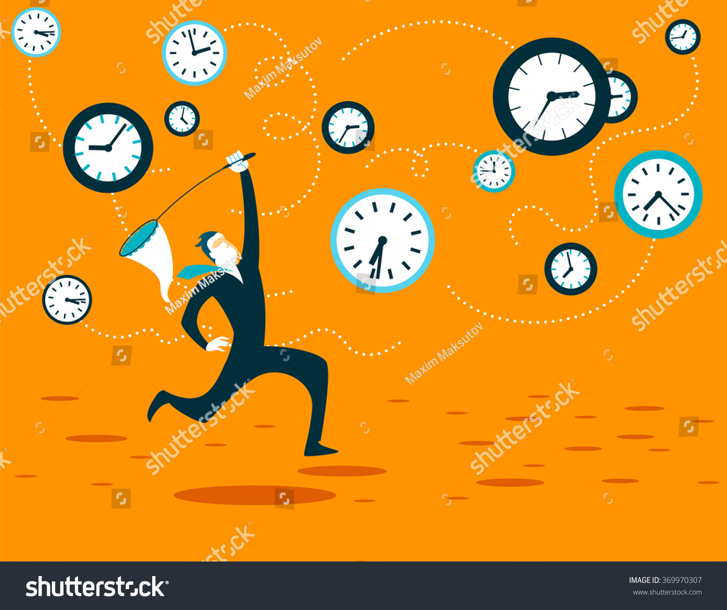 Watch Net Catches Vector Illustration Stock Vector (Royalty Free) 369970307