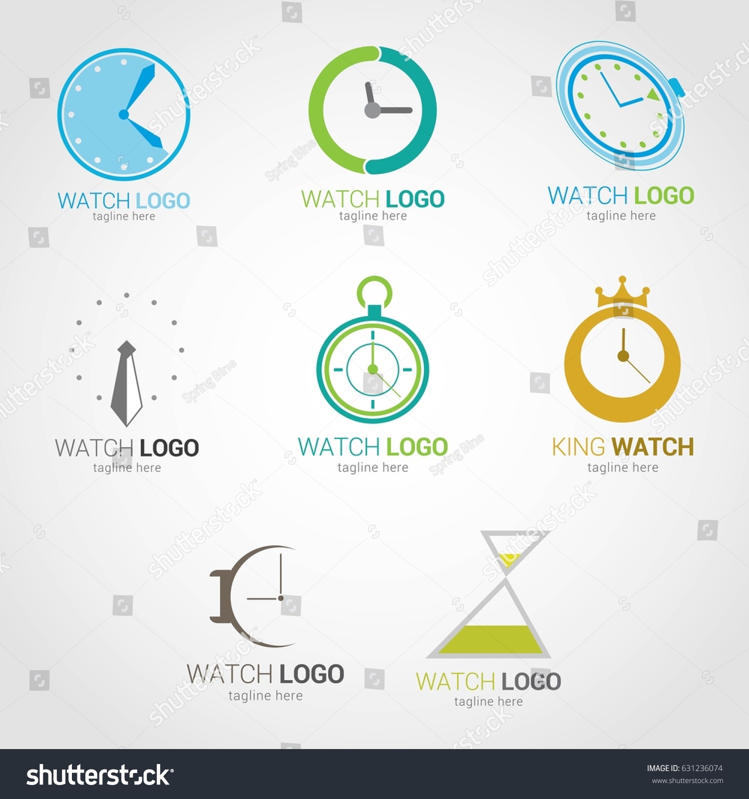 Watch Logo Design Template Vector Illustration Stock Vector (Royalty ...