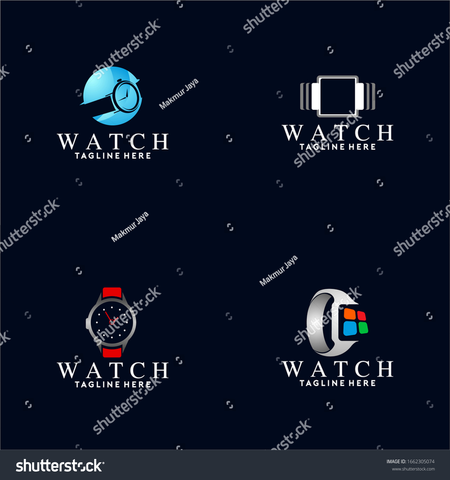 Watch Logo Vector Template Design Idea: เวกเตอร์สต็อก (ปลอดค่าลิขสิทธิ์ ...