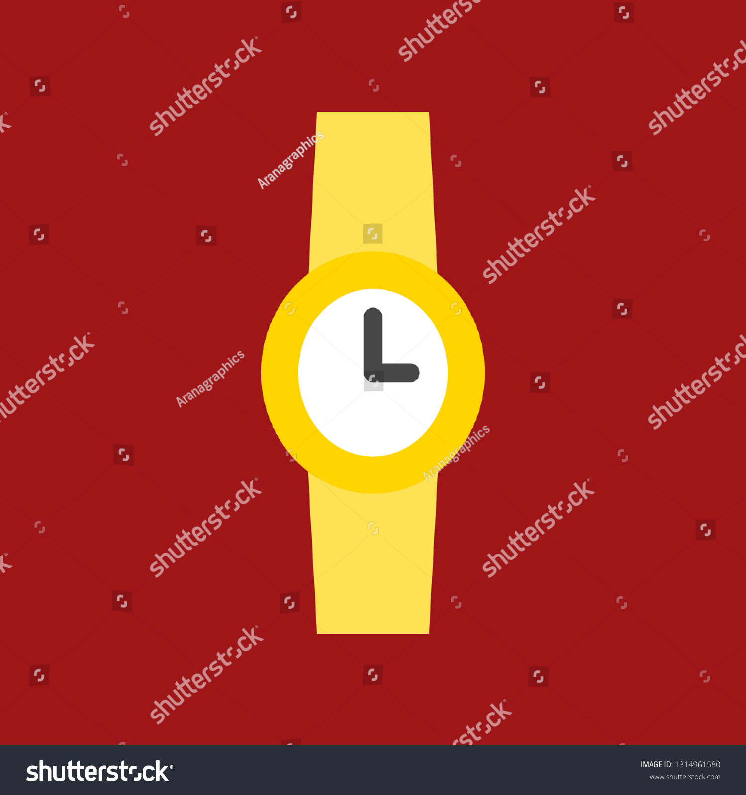 Watch Vector Illustration Isolated Flat Design Stock Vector (Royalty ...